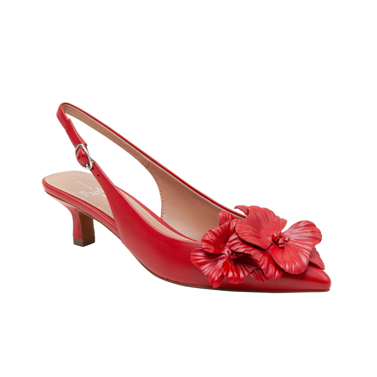 CASTIEL | Floral Kitten Heel Slingback Pumps – LINEA Paolo Shoes