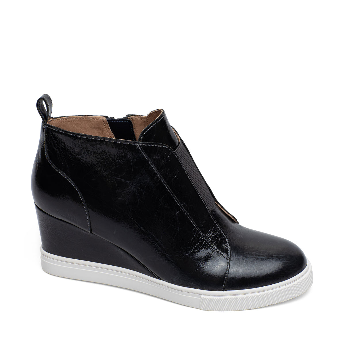 FELICIA LEATHER | Our Original Platform Wedge Sneaker Bootie – LINEA ...