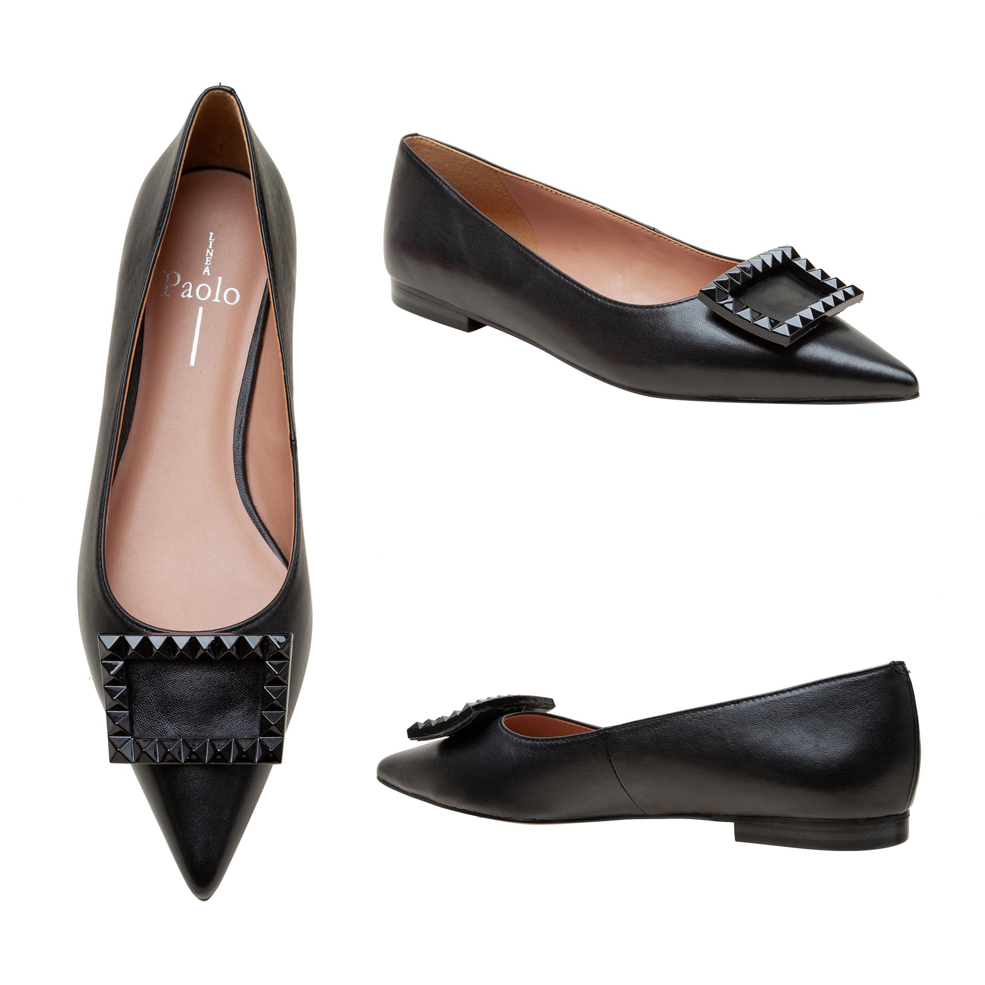 NOLENE | Resin Buckle Pointy Toe Flats – LINEA Paolo Shoes